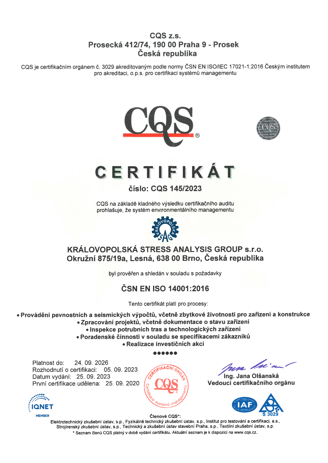 Certifikace :: KP SAG